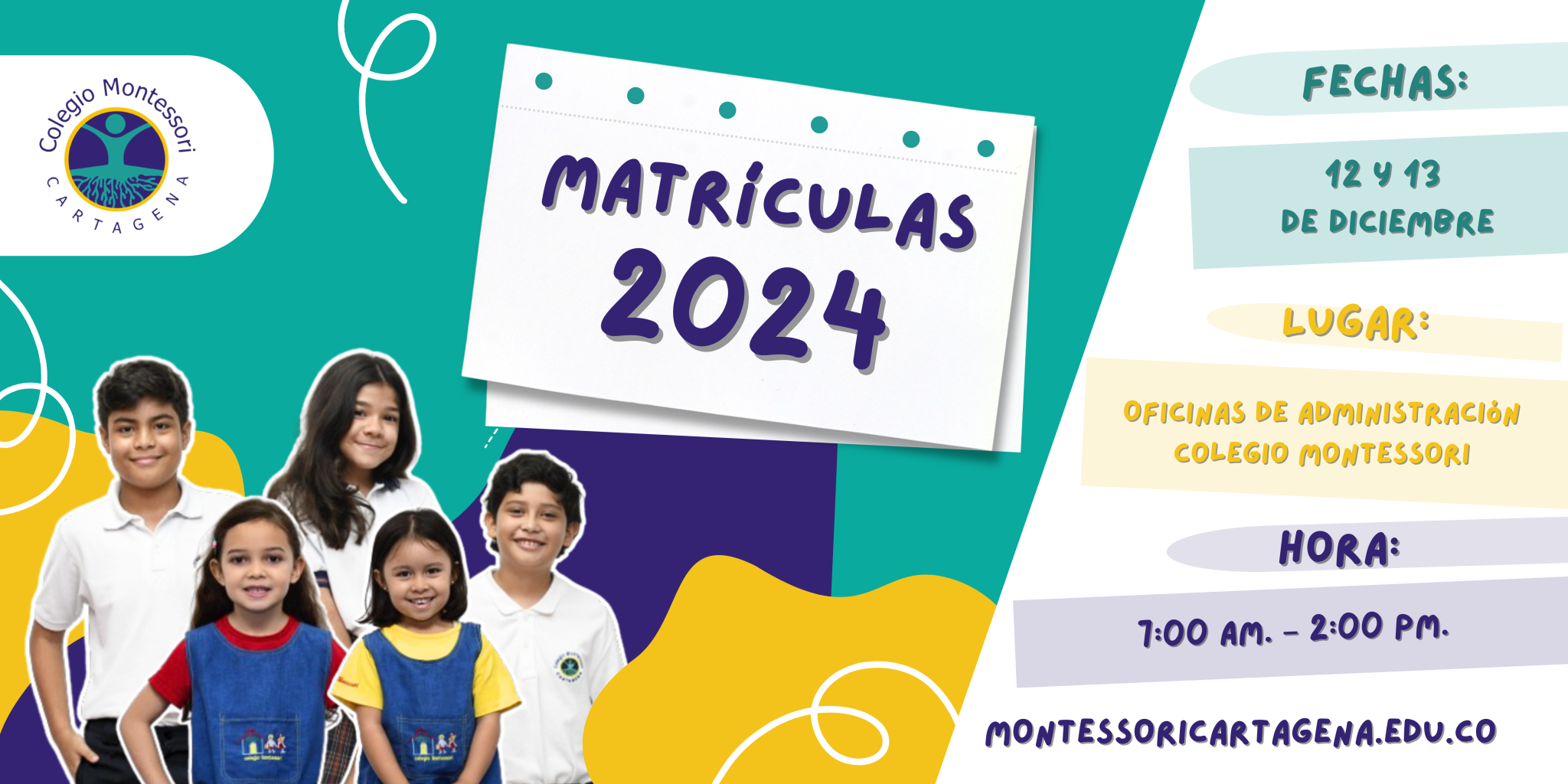 Matrículas 2024 – Colegio Montessori Cartagena